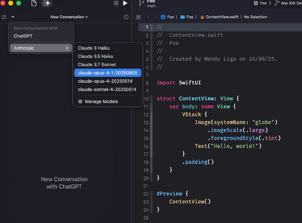 Use Custom Models in the New Xcode 26 Intelligence · Wendy Liga