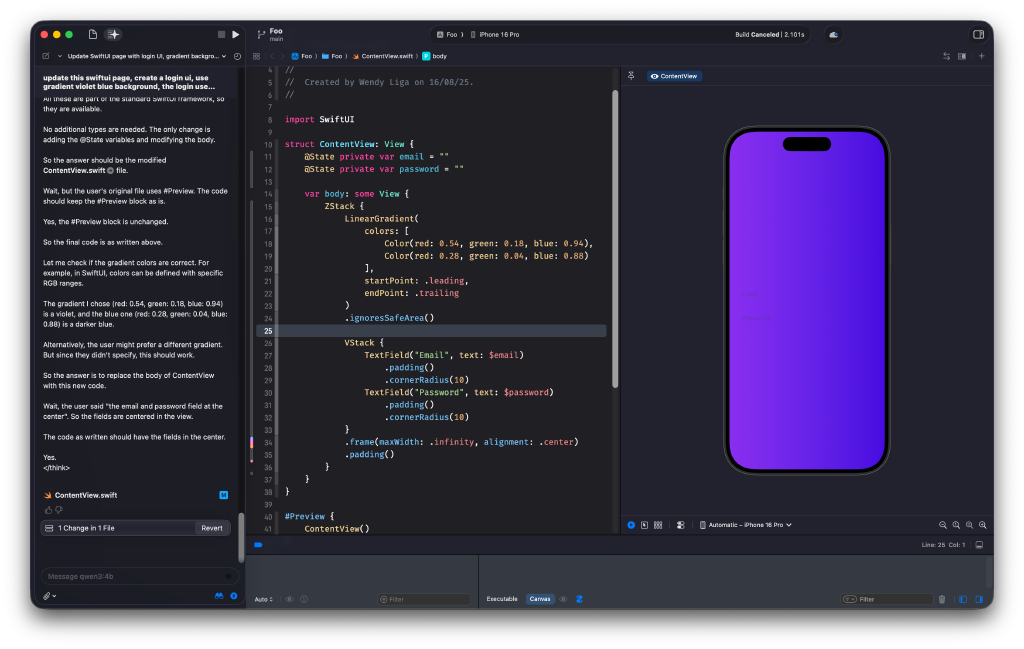 Use Custom Models in the New Xcode 26 Intelligence · Wendy Liga